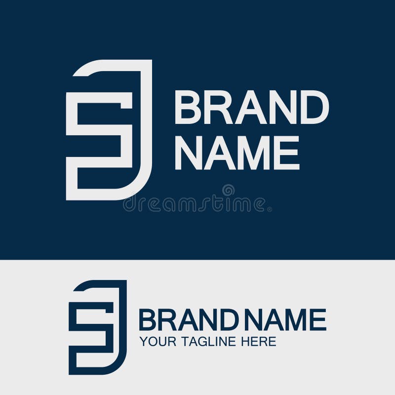 Creative Letter SJ or JS Monogram Simple Logo Design Stock Vector ...