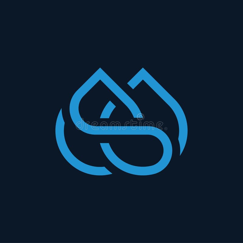 Creative Letter SS Drop Water Logo Design Vector Stock Illustration ...