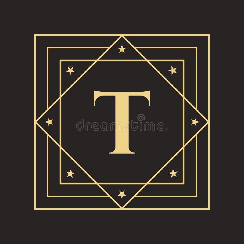 T Letter Initial Luxurious Logo Template Stock Illustrations – 212 T ...