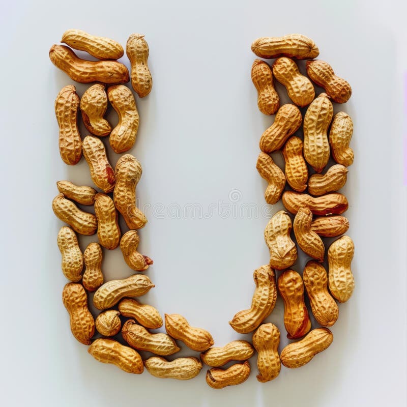 Creative Letter U Crafted with Unshells Stock Illustration ...