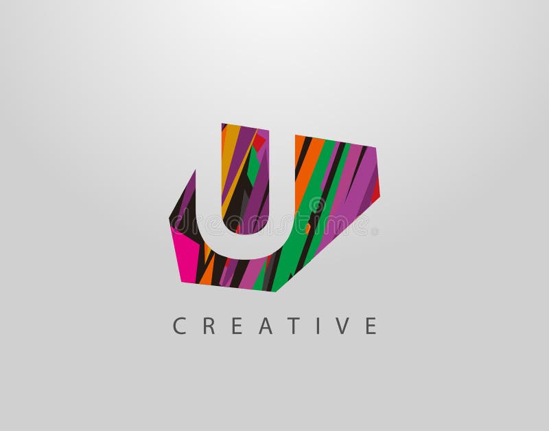 Creative Letter U Logo. Abstract U Letter Design, Made of Various ...