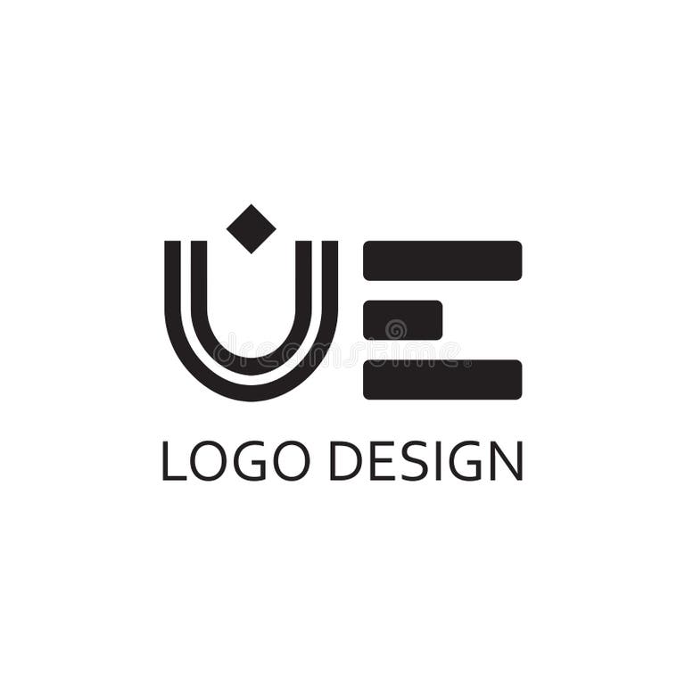 Creative Letter Ue Monogram for Logo Design Template Stock Vector ...