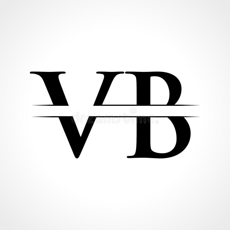 Creative Letter VB Logo Vector Template with Black Color. VB Logo ...
