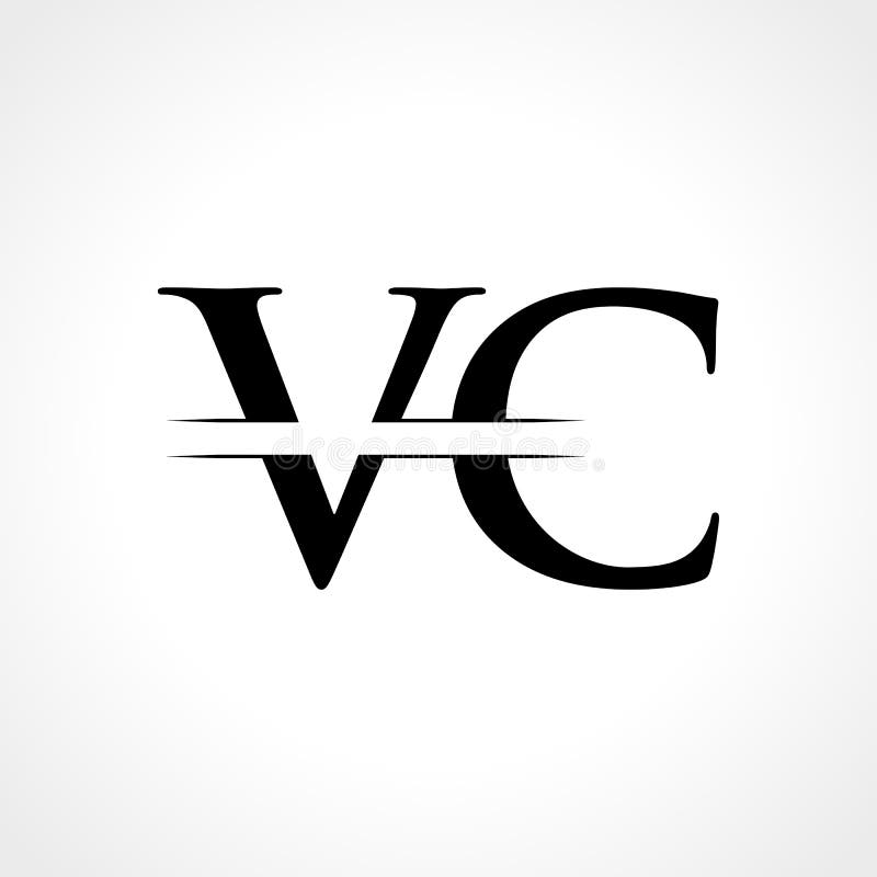 Creative Letter VC Logo Vector Template with Black Color. VC Logo ...