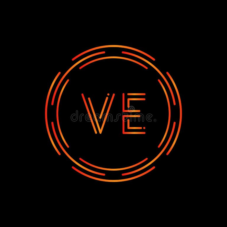 Creative Letter VE Logo Creative Typography Vector Template. Digital ...