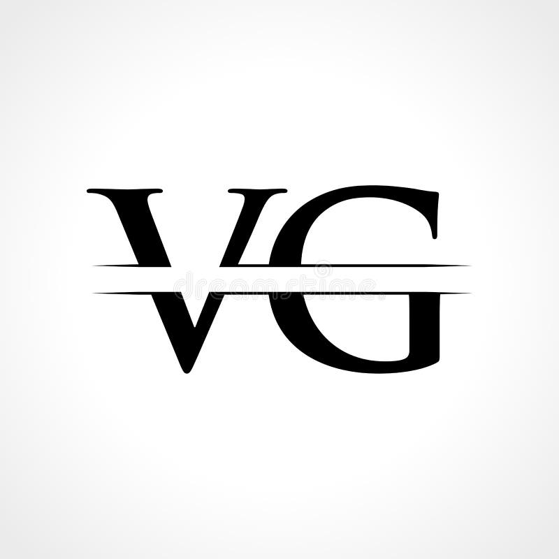 Creative Letter VG Logo Vector Template with Black Color. VG Logo ...