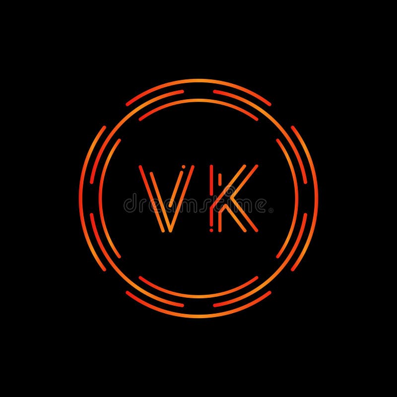 Creative Letter VK Logo Creative Typography Vector Template. Digital ...