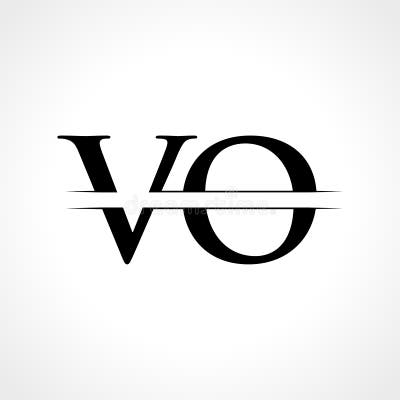 Creative Letter VO Logo Vector Template with Black Color. VO Logo ...