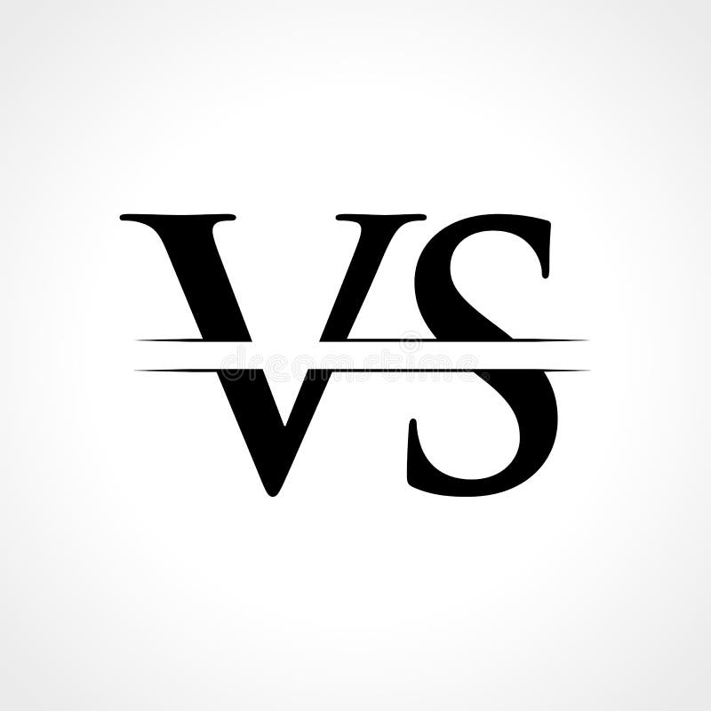 Creative Letter VS Logo Vector Template with Black Color. VS Logo ...
