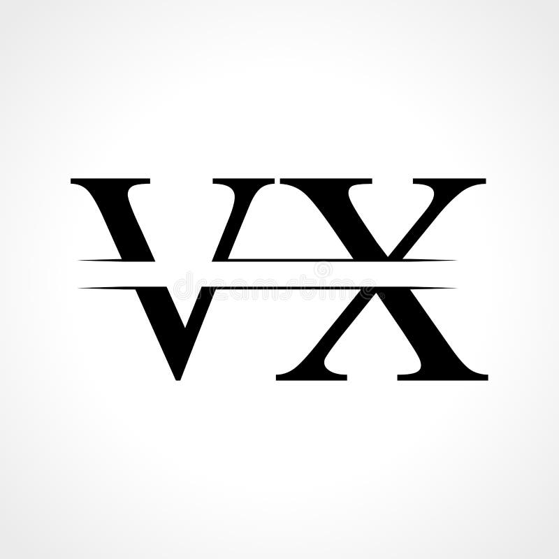 Creative Letter VX Logo Vector Template with Black Color. VX Logo ...