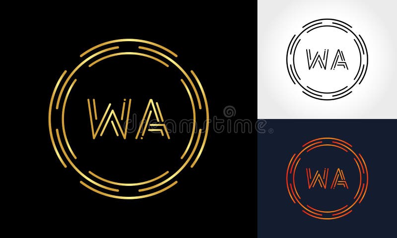 Creative Letter WA Logo Creative Typography Vector Template. Abstract ...