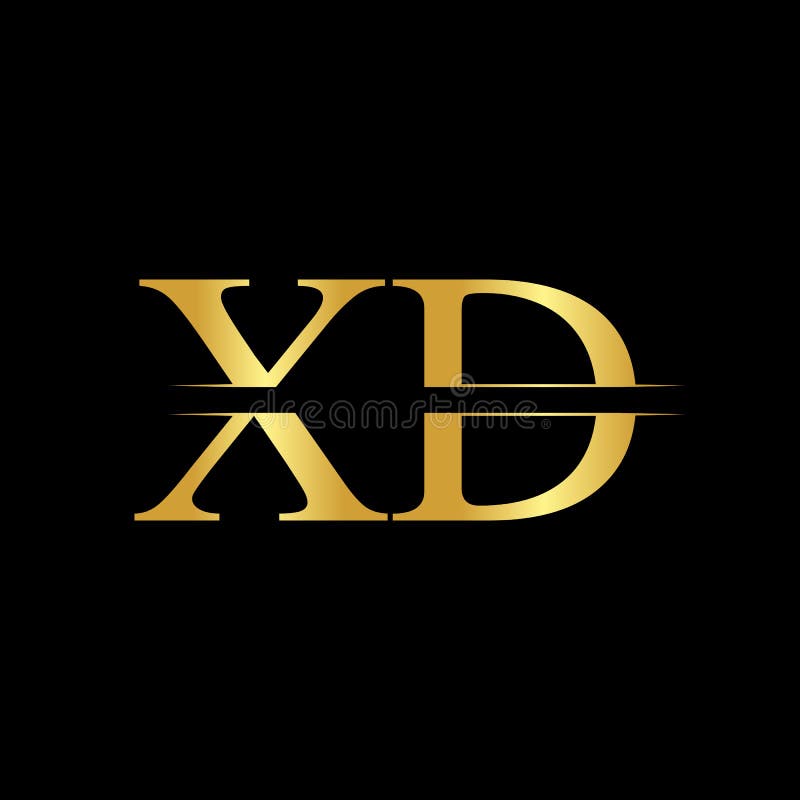 Creative Letter XD Logo Vector with Gold Color. Abstract Linked Letter ...