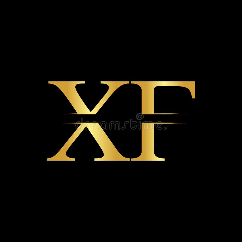 Creative Letter XF Logo Vector with Gold Color. Abstract Linked Letter ...