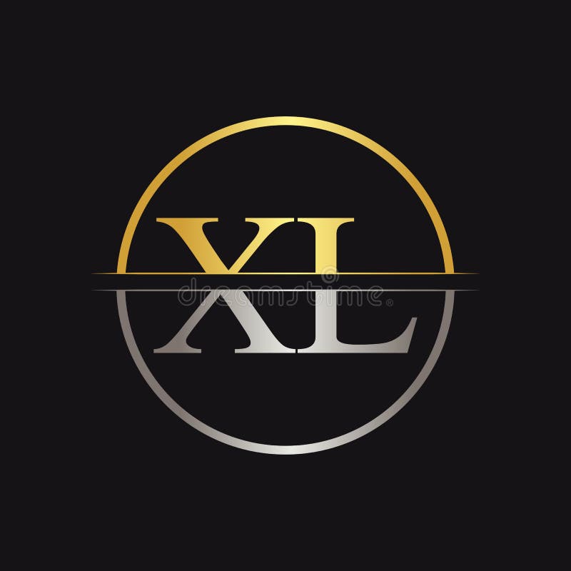 Creative Letter XL Logo Vector with Gold and Silver Colors. Abstract ...