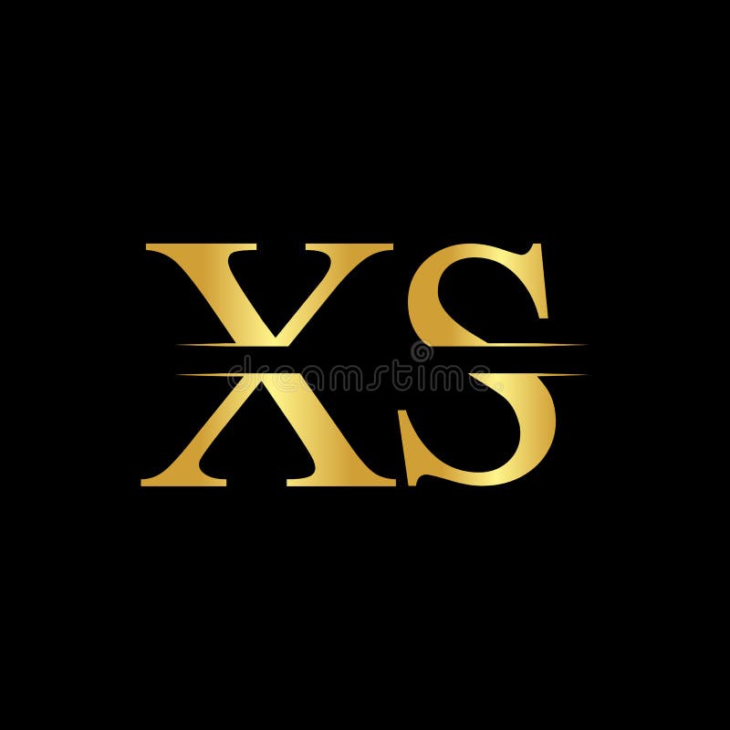 Creative Letter XS Logo Vector with Gold Color. Abstract Linked Letter ...