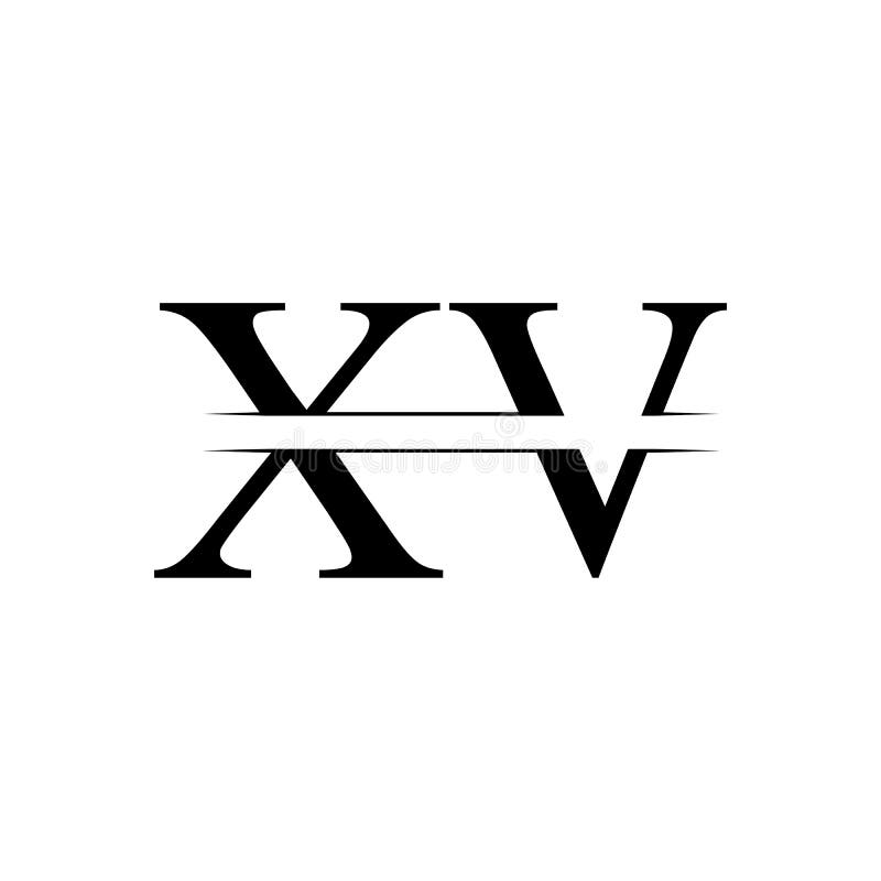 Creative Letter XV Logo Vector with Black Colors. Abstract Linked ...