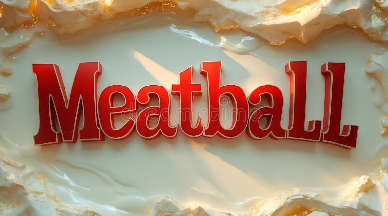 Creative Lettering of Meatball Displayed Against a Textured Background ...