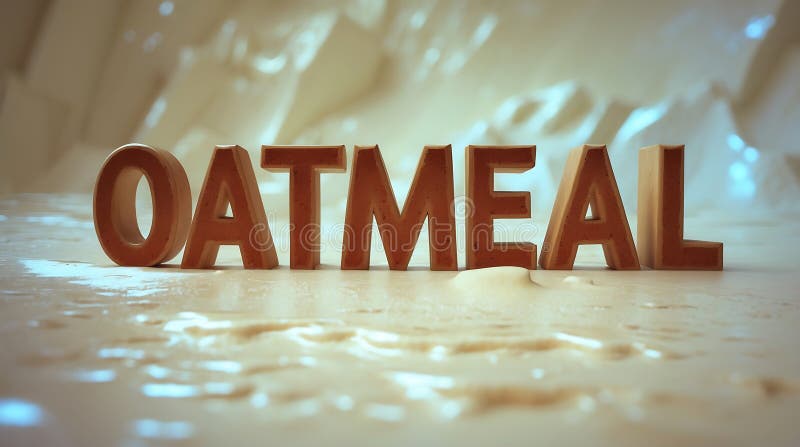 Creative Lettering of Oatmeal in a Soft, Textured Setting Stock Photo ...