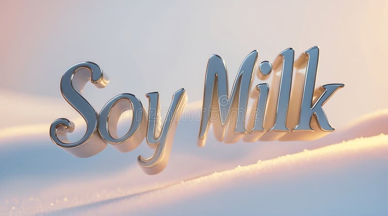 Creative Lettering for Soy Milk Product Displayed on a Textured Surface ...