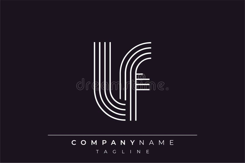 Creative LF Lines Letter Logo Design Stock Vector - Illustration of ...