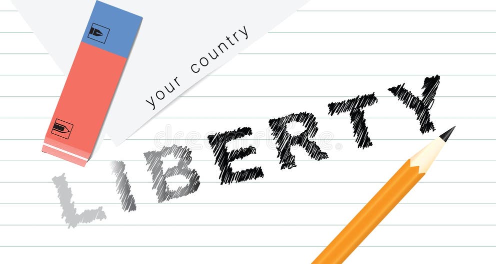 Creative liberty stock vector. Illustration of pencil - 47241234