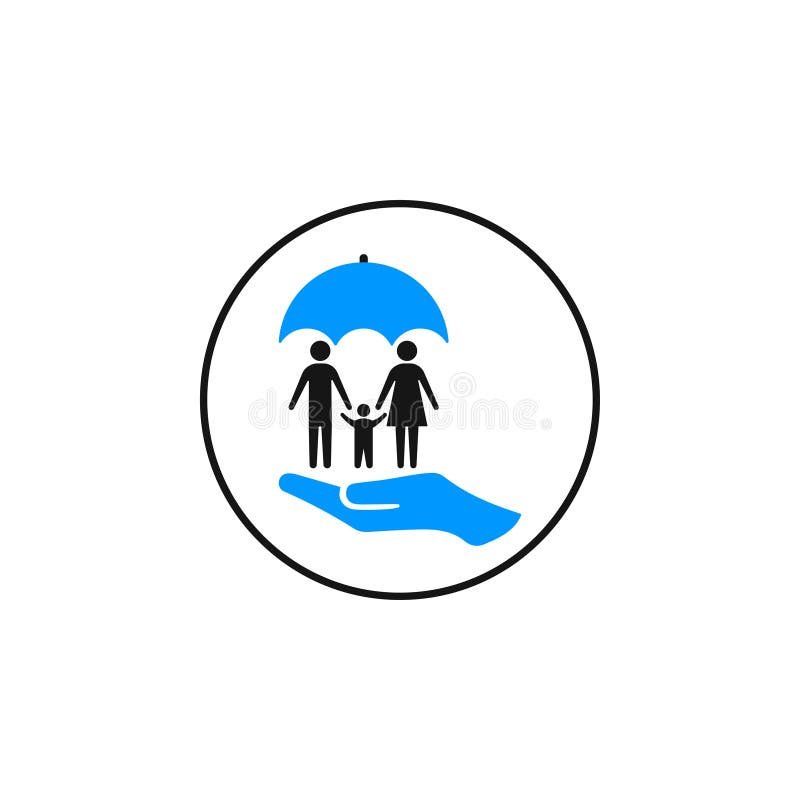 Creative Life Insurance Family Icon Stock Vector - Illustration of ...