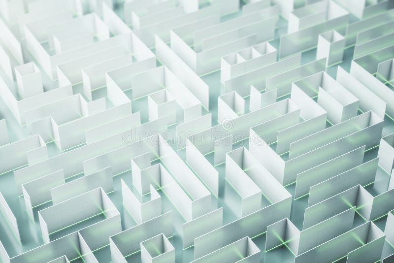 Creative Light Blue Maze Background. Stock Illustration - Illustration ...