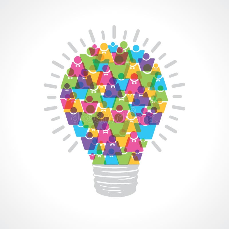 Creative Light-bulb of Colorful Male and Female Icon Stock Vector ...