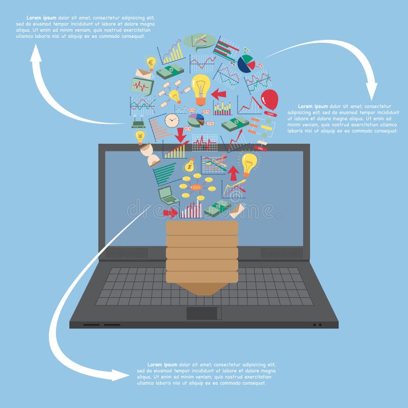 Creative Light Bulb with Creative Business, Technology and Strategy ...