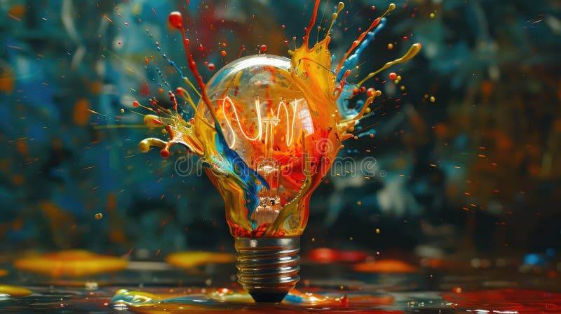 Fiery Array of Color Engulfs the Creative Light Bulb in a Spectacular ...