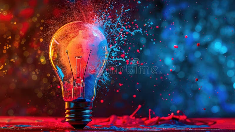 Fiery Array of Color Engulfs the Creative Light Bulb in a Spectacular ...