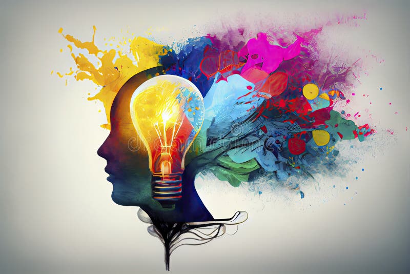 Creative Light Bulb Explodes with Colorful Paint and Splashes Think ...