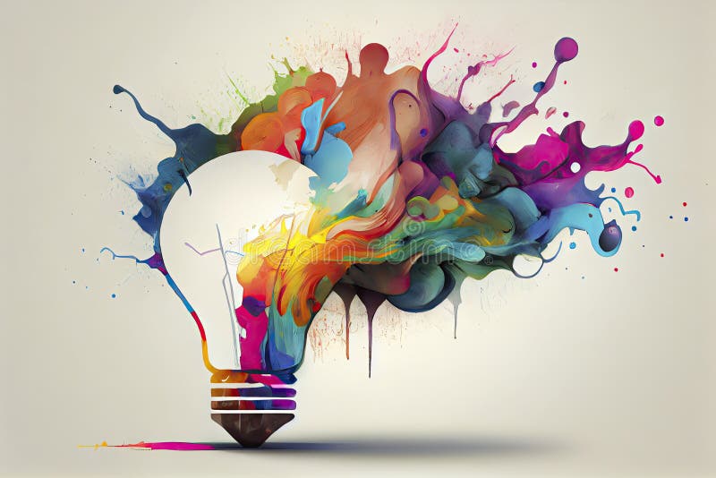 Creative Light Bulb Explodes with Colorful Paint and Splashes Think ... Creative Light Bulb Explodes with Colorful Paint and Splashes Think ...