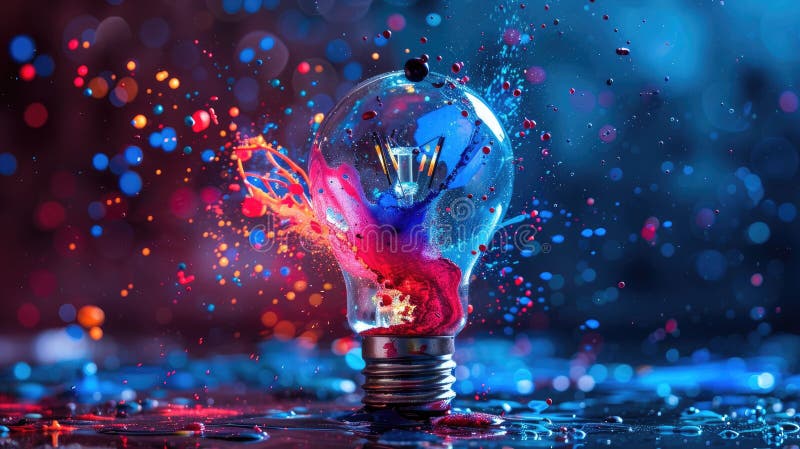 An Explosion of Colorful Paint and Vibrant Hues from a Radiant Light ...