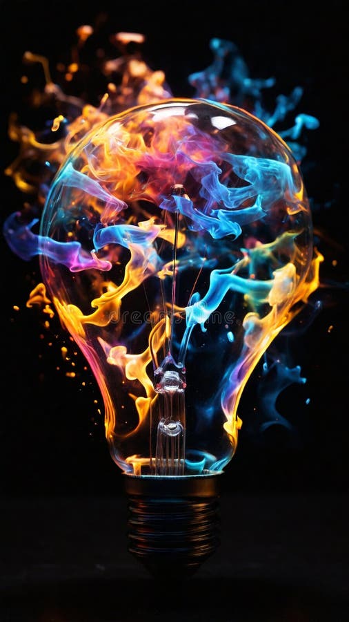 Creative Light Bulb Explosion with Vibrant Paint Colors – New Idea and ...