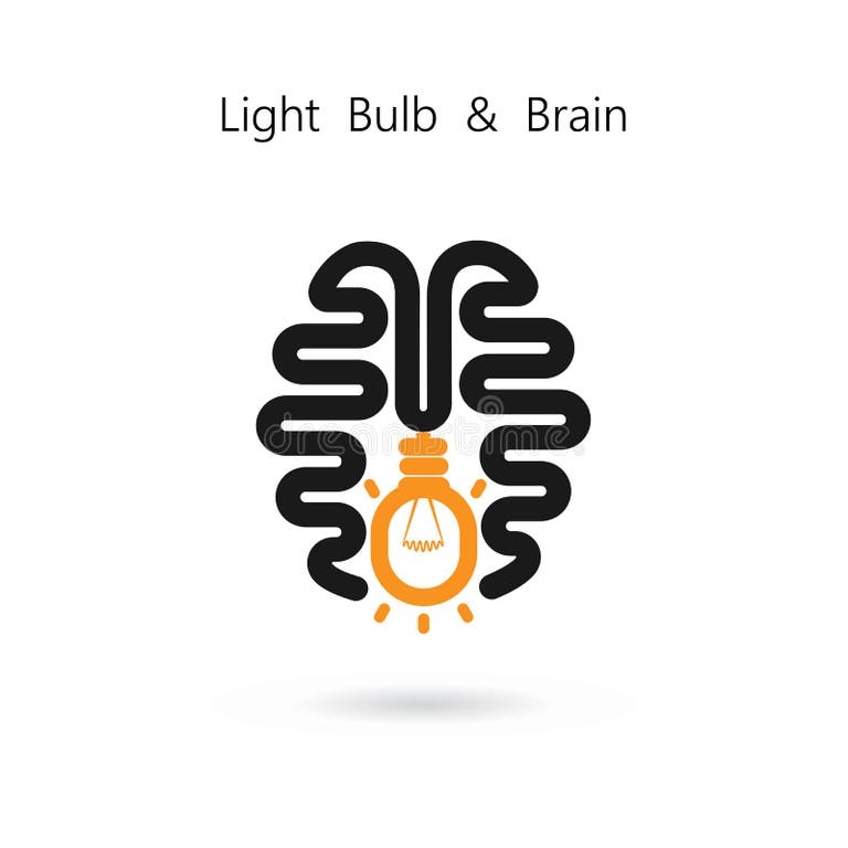 Creative Light Bulb and Human Brain Abstract Vector Design Banner ...