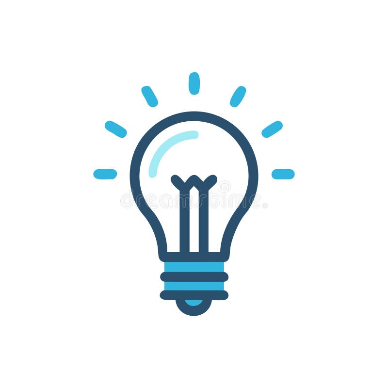 Creative Light Bulb Icon for Inspired Thinking Stock Illustration ...