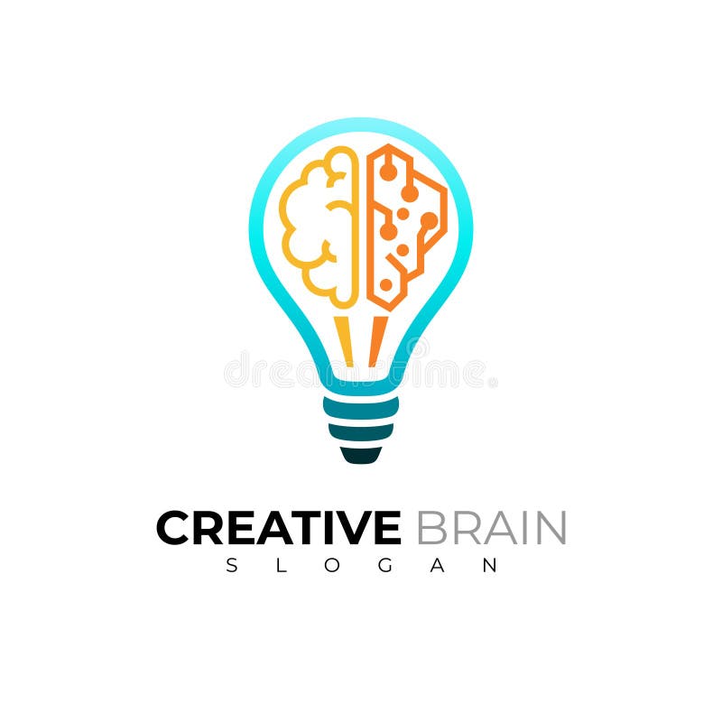 Brain Bulb Lamp Logo Smart Idea Vector Stock Vector - Illustration of ...
