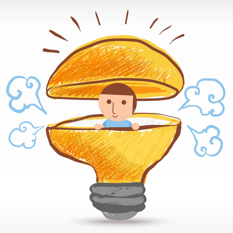 Bulb Man Idea stock vector. Illustration of paint, fresh - 50421968