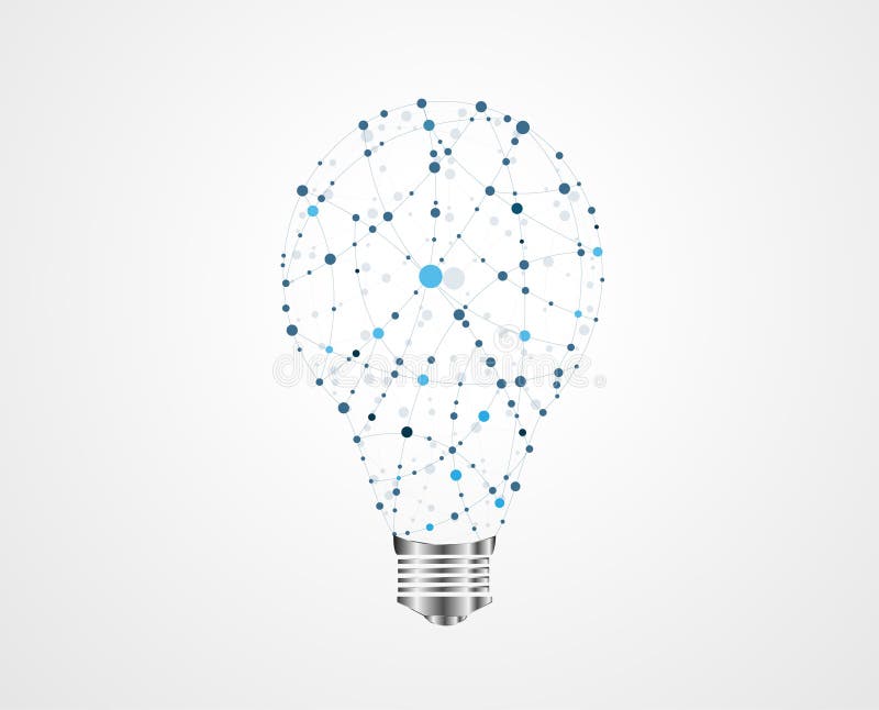 Creative Light Bulb Idea Molecules Stock Illustration - Illustration of ...