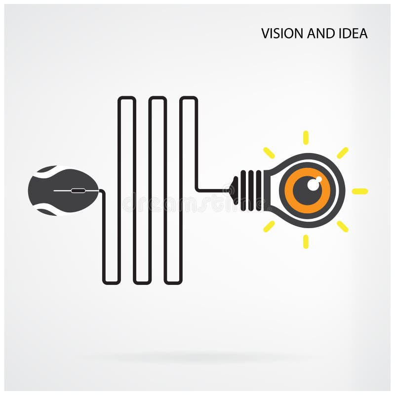 Vision and Creative Light Bulb Idea Concept , Eye Symbol Stock Vector ...