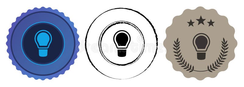 Creative Light Bulb Lamp Idea Gold Medal Emblem Award Competition ...