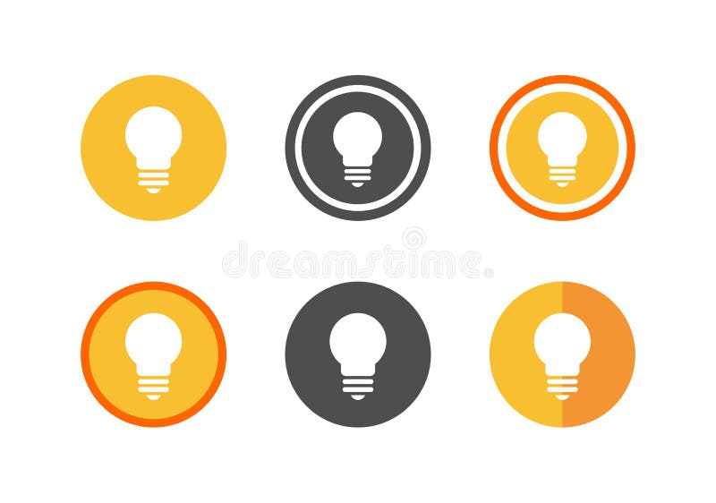 Creative Light Bulb Lamp Logo Icon Set - Vector Stock Vector ...