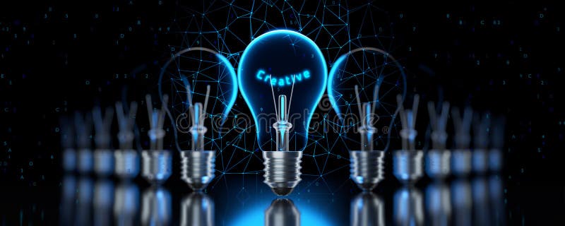 Creative Light Bulb with Marketing Network Icons. the Idea is Modern ...