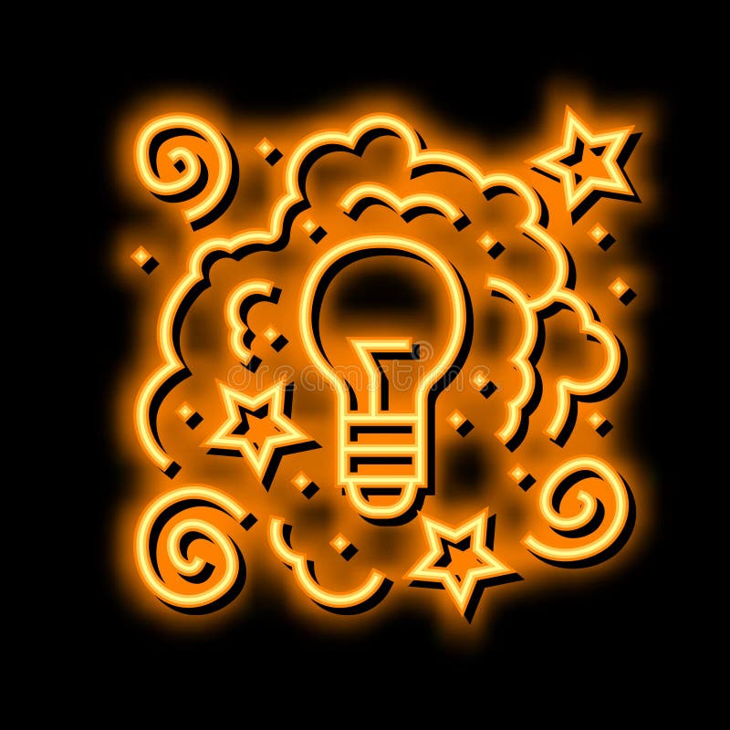 Creative Light Bulb Neon Glow Icon Illustration Stock Vector ...