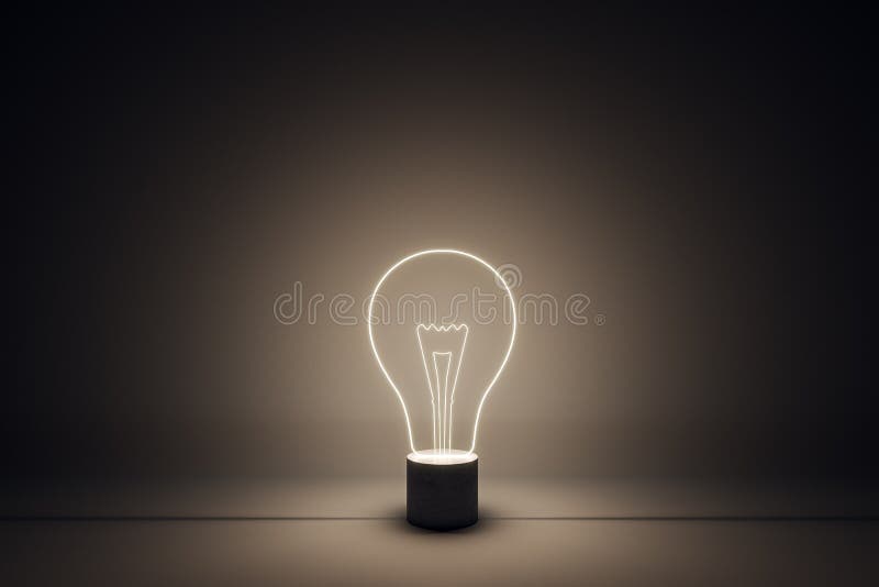 Creative Light Bulb Outline on Background. Idea, Creativity and ...