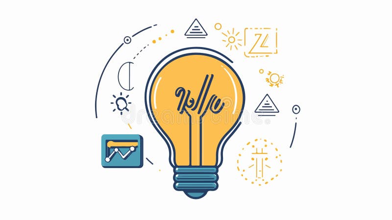 Creative Light Bulb Outline Design with Circular Shape and Percentage ...