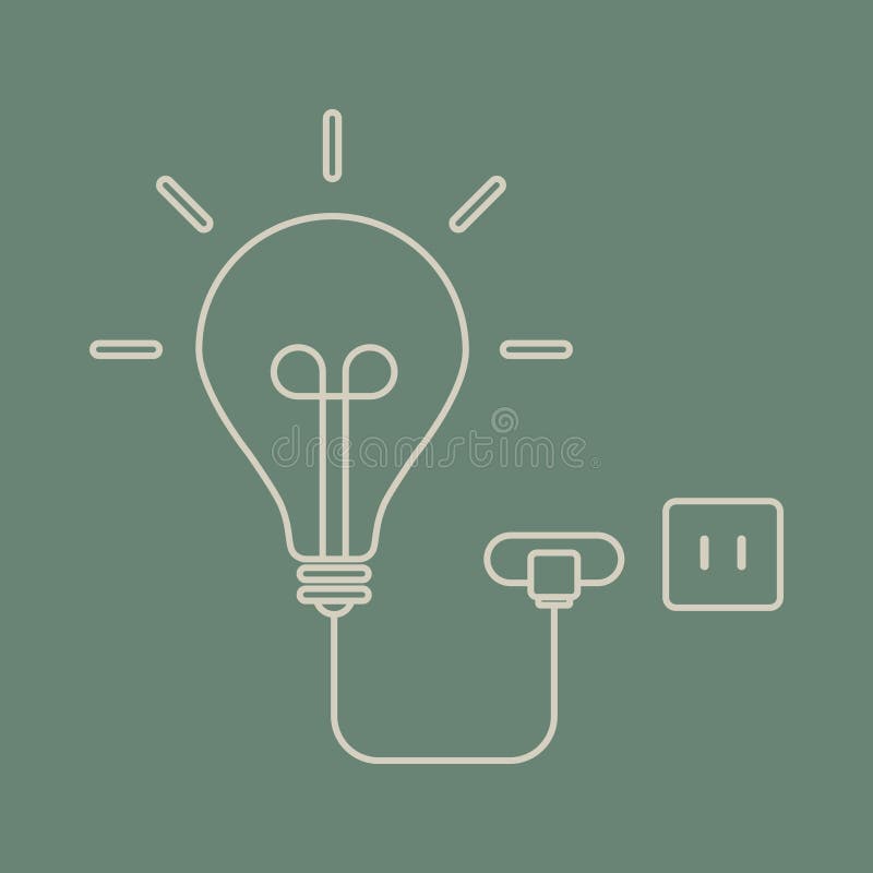Creative Light Bulb and Plug. Graphic Design Idea of Bulb Light Stock ...