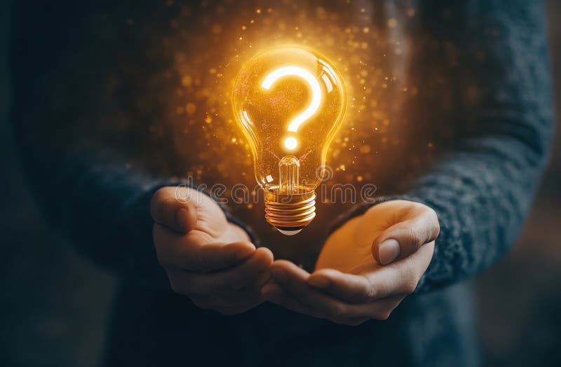 Creative Light Bulb with Question Mark Symbolizing Innovation and Ideas ...