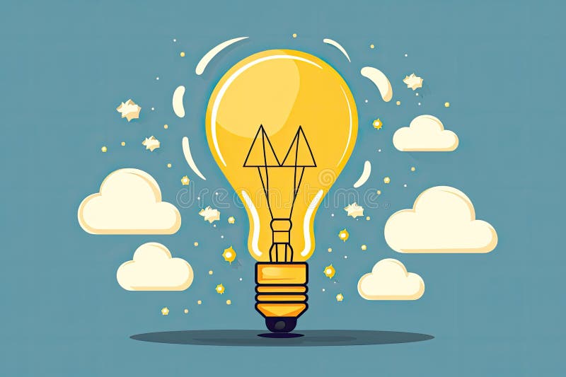 Creative Light Bulb and Speech Bubbles Stock Illustration ...